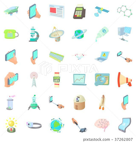 Technology icons set, cartoon style-插圖素材 [37262807] - PIXTA圖庫