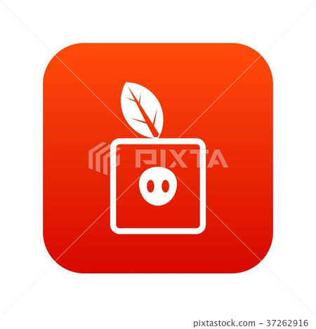 Square apple icon digital red - Stock Illustration [37262916] - PIXTA