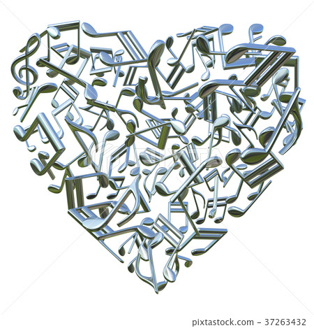 Heart image cut out of note metal - Stock Illustration [37263432] - PIXTA