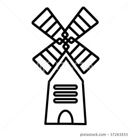 Farm windmill icon , outline style - Stock Illustration [37263833] - PIXTA