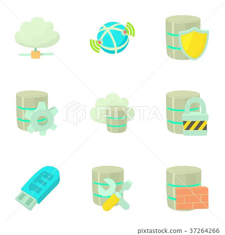 Safe storage icons set, cartoon style - Stock Illustration [37264266 ...