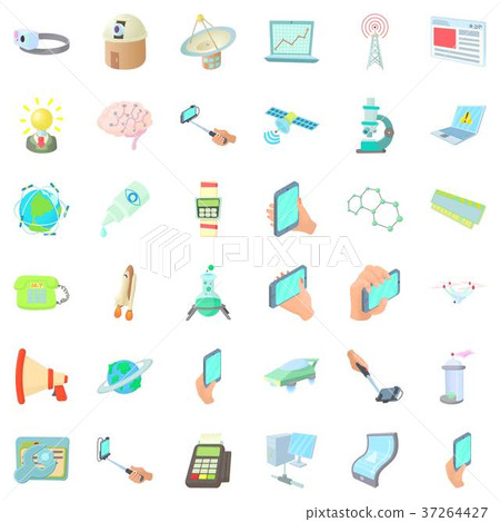 Connection icons set, cartoon style - Stock Illustration [37264427] - PIXTA