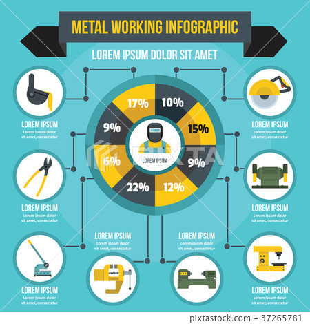 Metal working infographic, flat style - Stock Illustration [37265781 ...