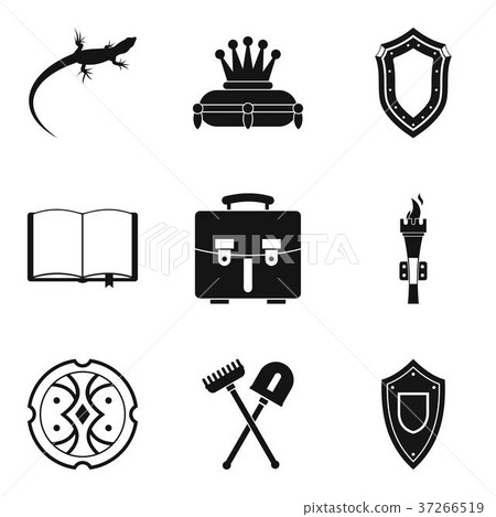 Olden time icons set, simple style - Stock Illustration [37266519] - PIXTA