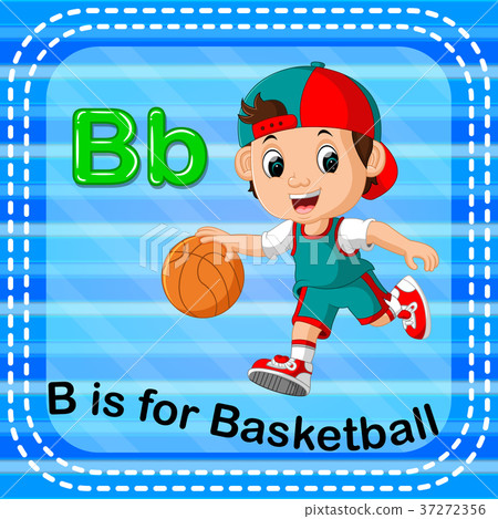 Flashcard letter B is for basketball - Stock Illustration [37272356 ...