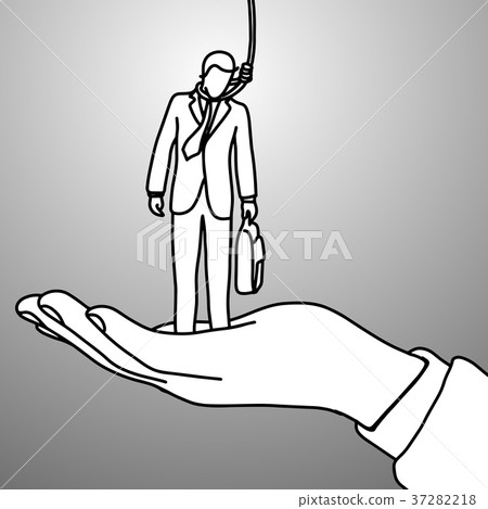 Big right hand helping businessman - Stock Illustration [37282218] - PIXTA