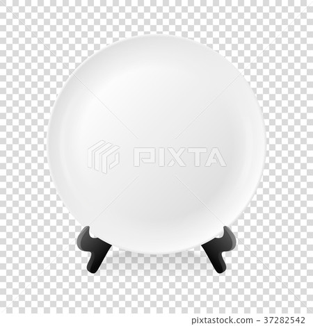 Realistic vector white food empty plate icon on a - Stock Illustration ...