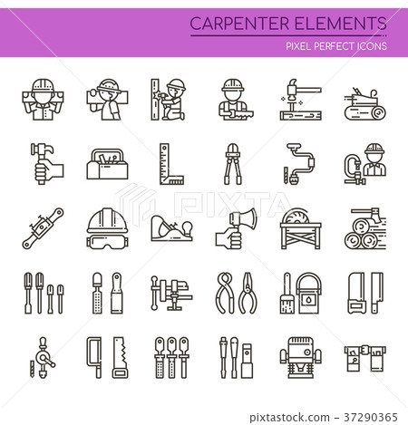 Carpenter Elements - Stock Illustration [37290365] - PIXTA