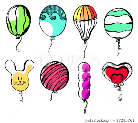 Balls of different shapes and colors - Stock Illustration [37293761 ...