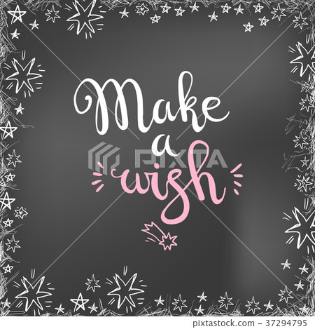 Vector hand drawn illustration. Make a wish vector - Stock Illustration ...