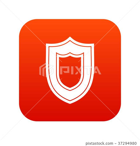 Shield icon digital red - Stock Illustration [37294980] - PIXTA