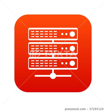 Servers icon digital red - Stock Illustration [37295129] - PIXTA