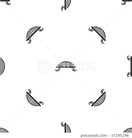 Bench with backrest pattern seamless black - Stock Illustration ...