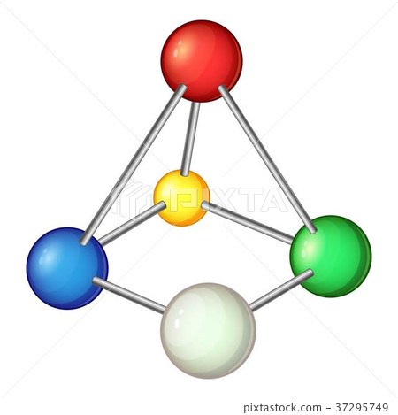 Multicolored molecule icon, cartoon style - Stock Illustration ...
