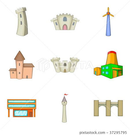 Belfry icons set, cartoon style - Stock Illustration [37295795] - PIXTA