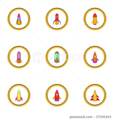 Space vehicle icons set, cartoon style - Stock Illustration [37295843 ...