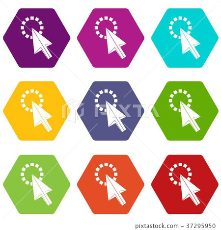 Click icon set color hexahedron - Stock Illustration [37295950] - PIXTA