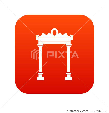 Arch icon digital red - Stock Illustration [37296152] - PIXTA