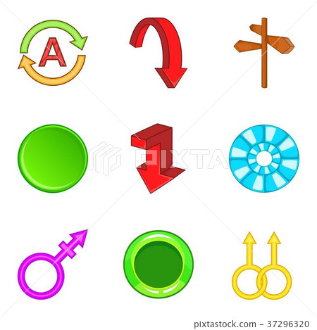 Arrow button icons set, cartoon style - Stock Illustration [37296320 ...