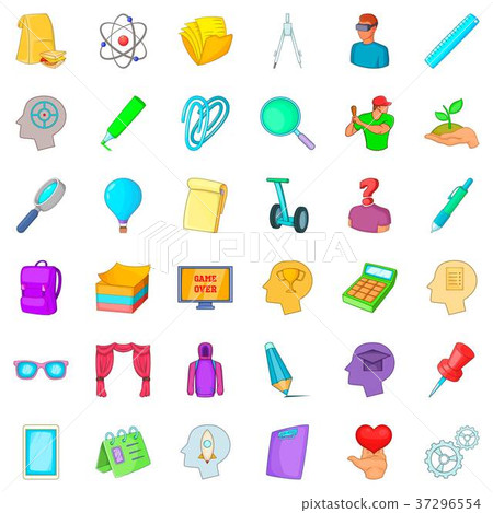College icons set, cartoon style - Stock Illustration [37296554] - PIXTA