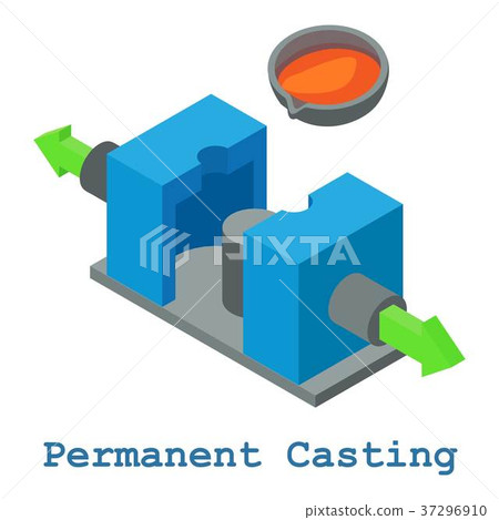 Permanent casting metalwork icon, isometric 3d... - Stock Illustration ...