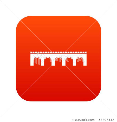 Bridge icon digital red - Stock Illustration [37297332] - PIXTA