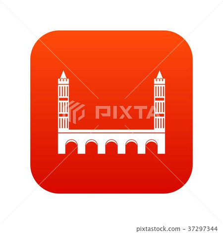 Bridge icon digital red - Stock Illustration [37297344] - PIXTA