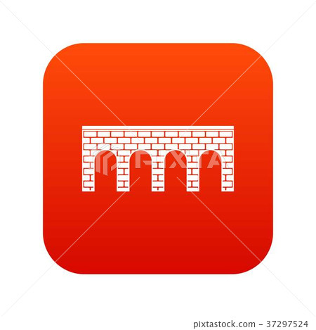 Bridge icon digital red - Stock Illustration [37297524] - PIXTA