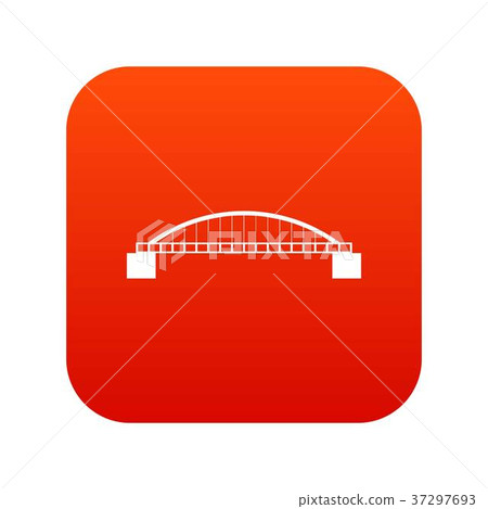 Bridge icon digital red - Stock Illustration [37297693] - PIXTA