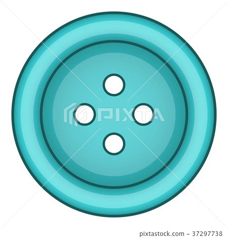 Blue cloth button icon, cartoon style - Stock Illustration [37297738 ...