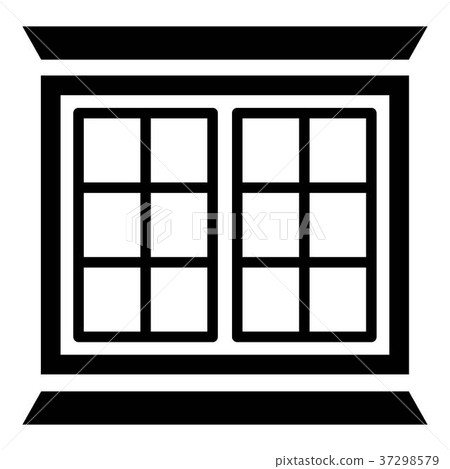 Modern window frame icon, simple black style - Stock Illustration ...