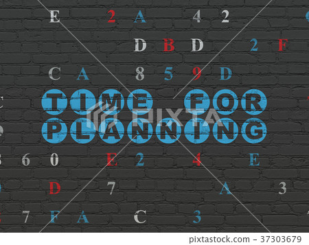 Time concept: Time for Planning on wall background - Stock Illustration ...