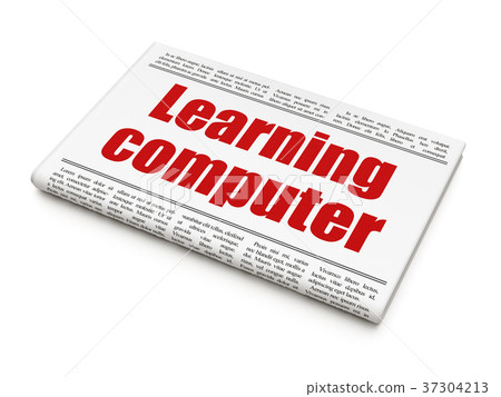 Studying concept: newspaper headline Learning - Stock Illustration ...