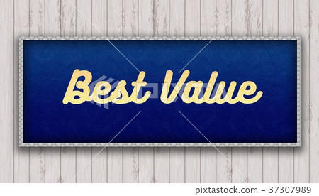 BEST VALUE handwritten on blue leather pattern - Stock Illustration ...