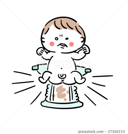 baby, poop, illustration - Stock Illustration [37308153] - PIXTA