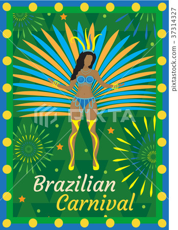 Brazilian carnival Rio de Janeiro poster - Stock Illustration [37314327 ...