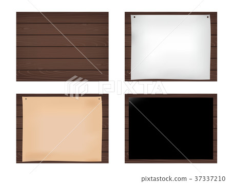 Dark brown message board set - Stock Illustration [37337210] - PIXTA