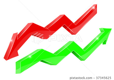 Red and green financial graph - Stock Illustration [37345625] - PIXTA