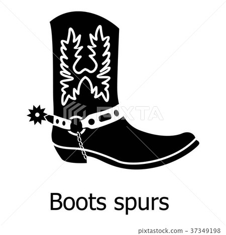 Boot spurs icon, simple black style - Stock Illustration [37349198] - PIXTA