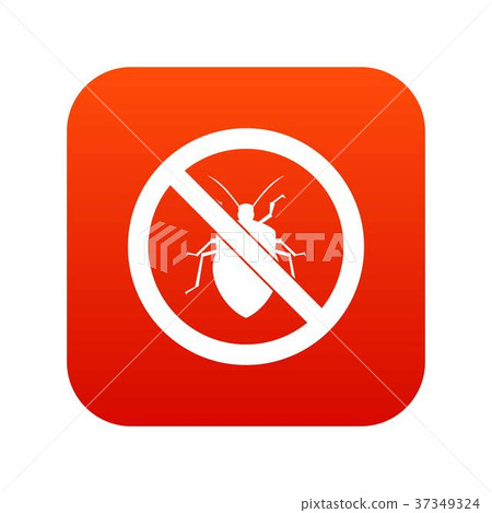 No bug sign icon digital red - Stock Illustration [37349324] - PIXTA