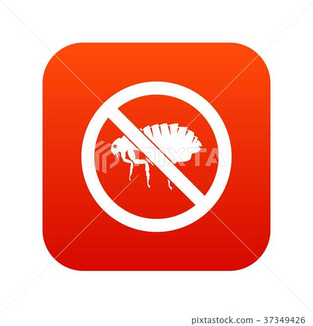 No flea sign icon digital red - Stock Illustration [37349426] - PIXTA