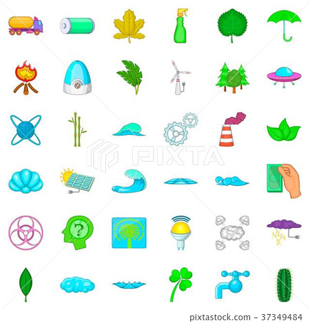 Nature icons set, cartoon style - Stock Illustration [37349484] - PIXTA