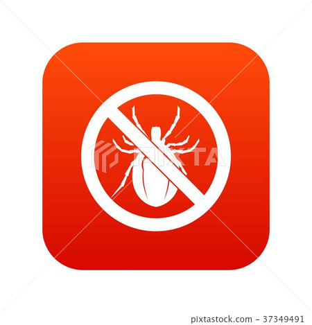 No bug sign icon digital red - Stock Illustration [37349491] - PIXTA