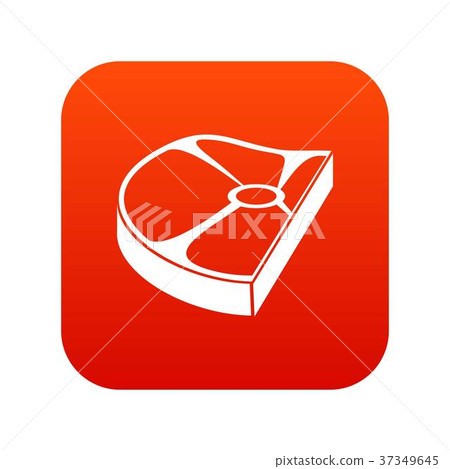 Steak icon digital red - Stock Illustration [37349645] - PIXTA