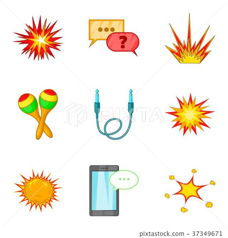 Incendiary icons set, cartoon style-插圖素材 [37349671] - PIXTA圖庫