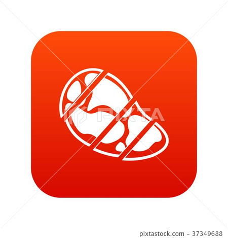 Steak icon digital red - Stock Illustration [37349688] - PIXTA