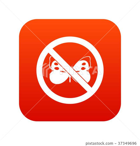 No butterfly sign icon digital red - Stock Illustration [37349696] - PIXTA