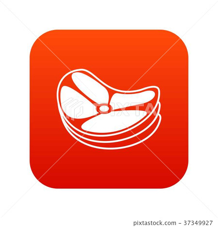 Steak icon digital red - Stock Illustration [37349927] - PIXTA
