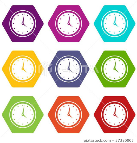 Watch icon set color hexahedron - Stock Illustration [37350005] - PIXTA