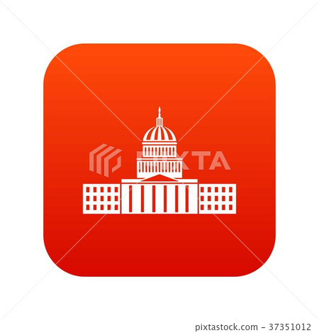 Capitol icon digital red - Stock Illustration [37351012] - PIXTA